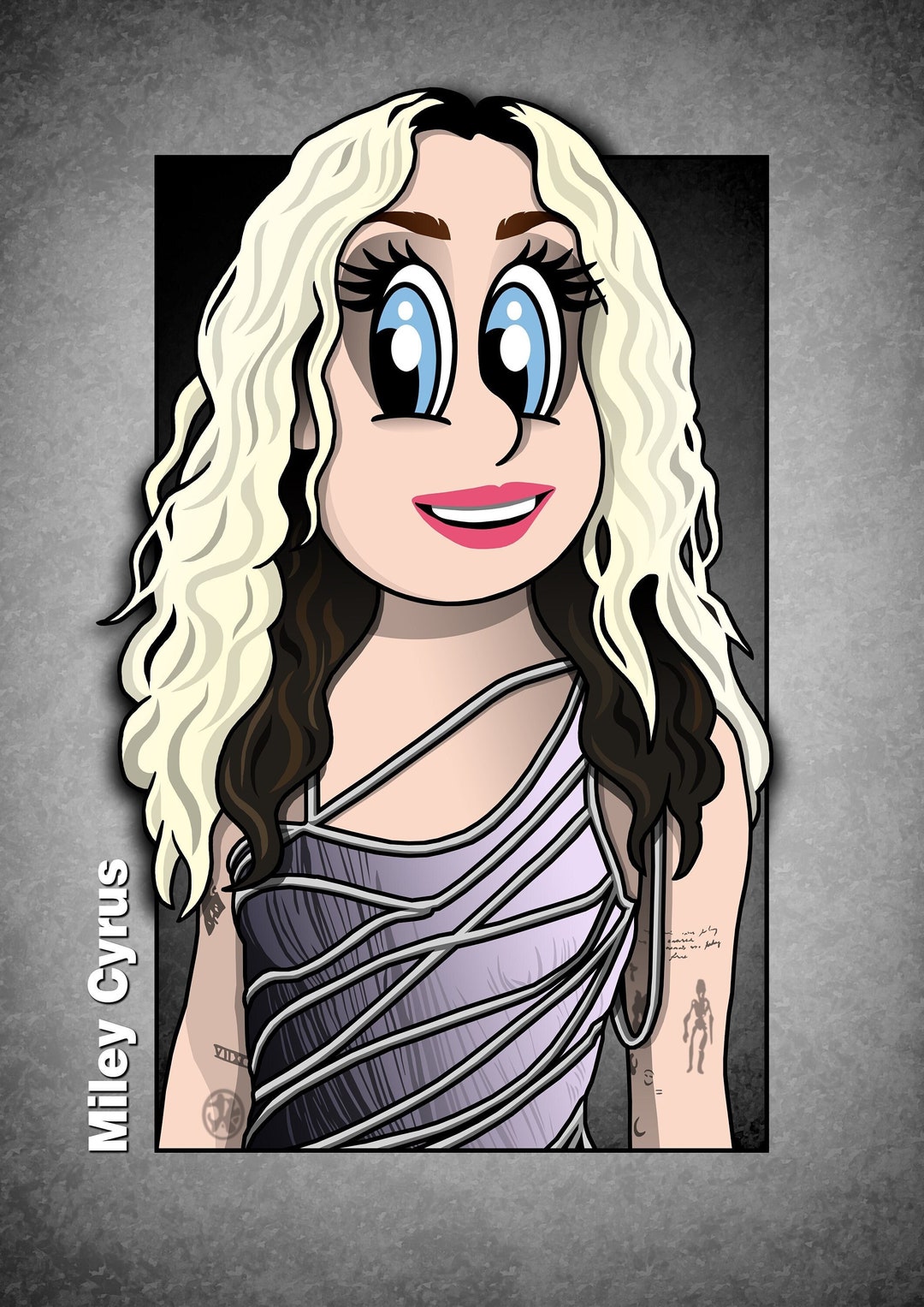 MILEY CYRUS, Cartoon, Digital Art, Instant Download, Female Singer ...