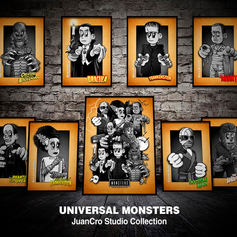 UNIVERSAL MONSTERS, Halloween Gift, Dracula, Frankenstein, Bride of ...
