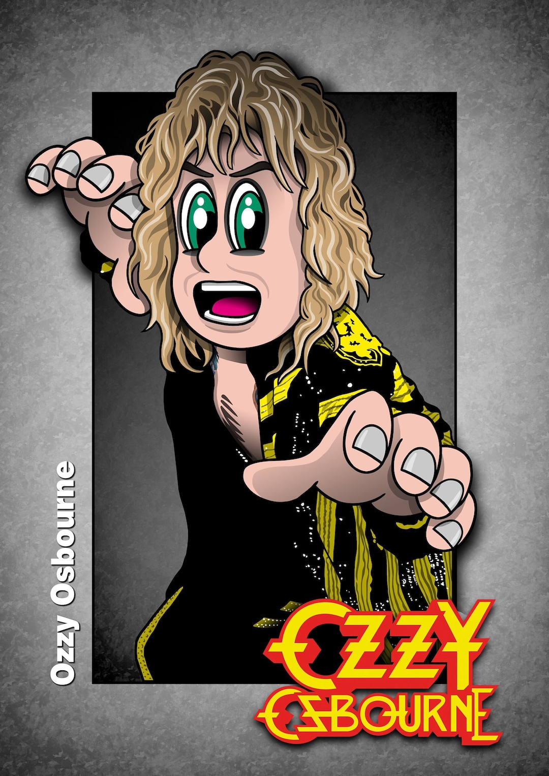 OZZY OSBOURNE, Black Sabbath, Heavy Metal, Cartoon, Personalized ...