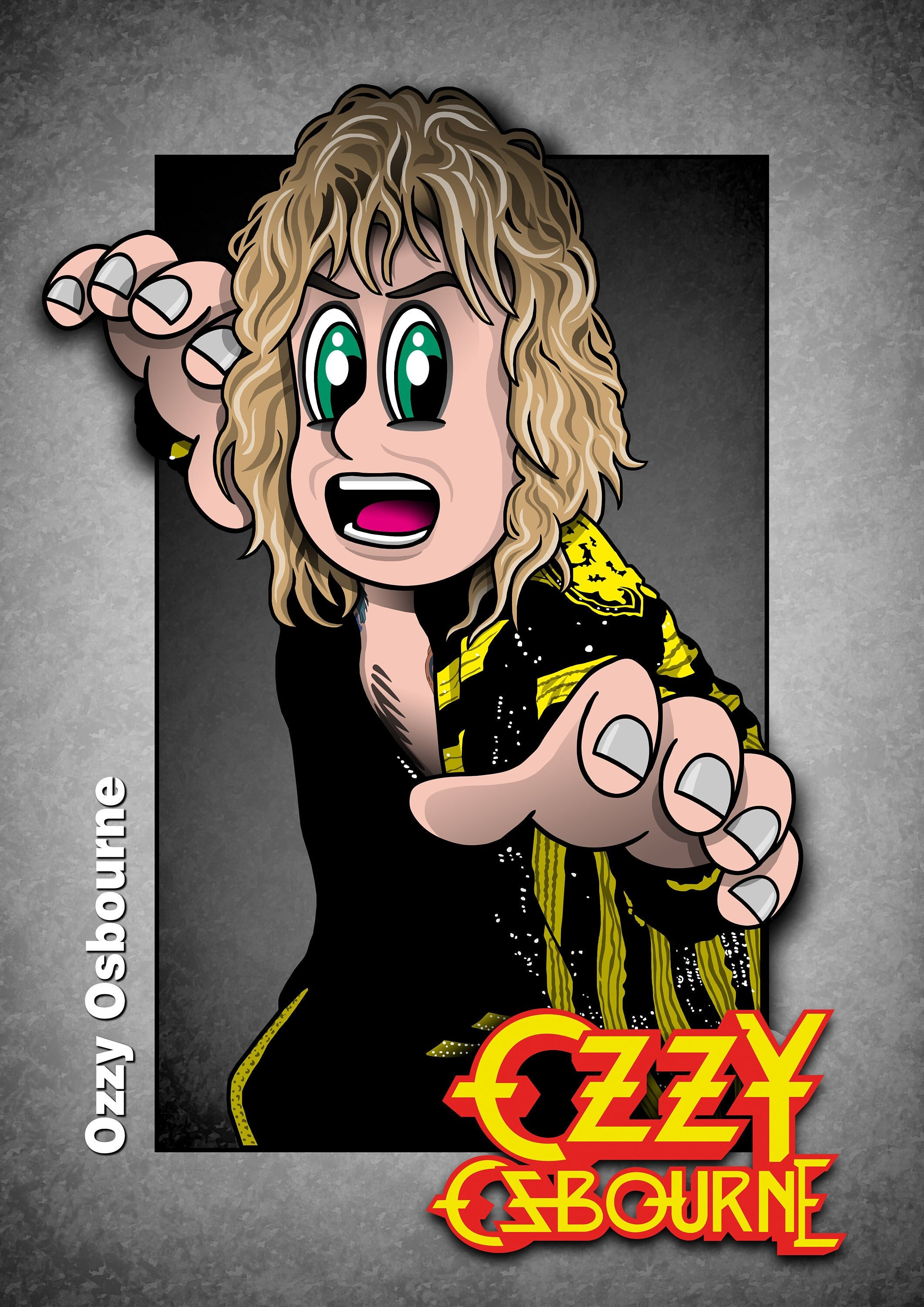 OZZY OSBOURNE, Black Sabbath, Heavy Metal, Cartoon, Personalized ...