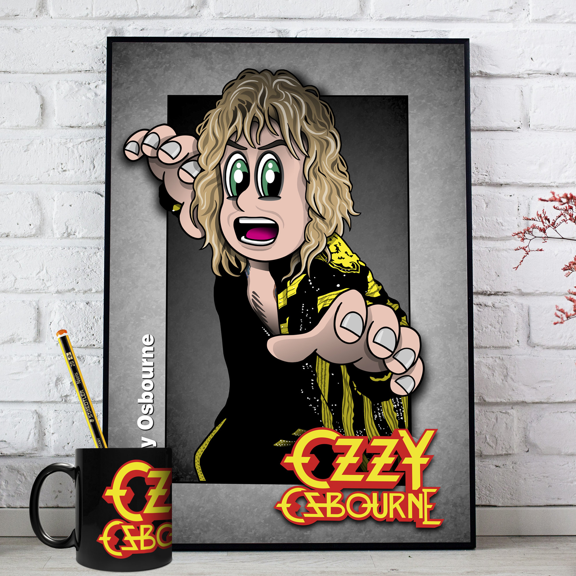 OZZY OSBOURNE, Black Sabbath, Heavy Metal, Cartoon, Personalized ...
