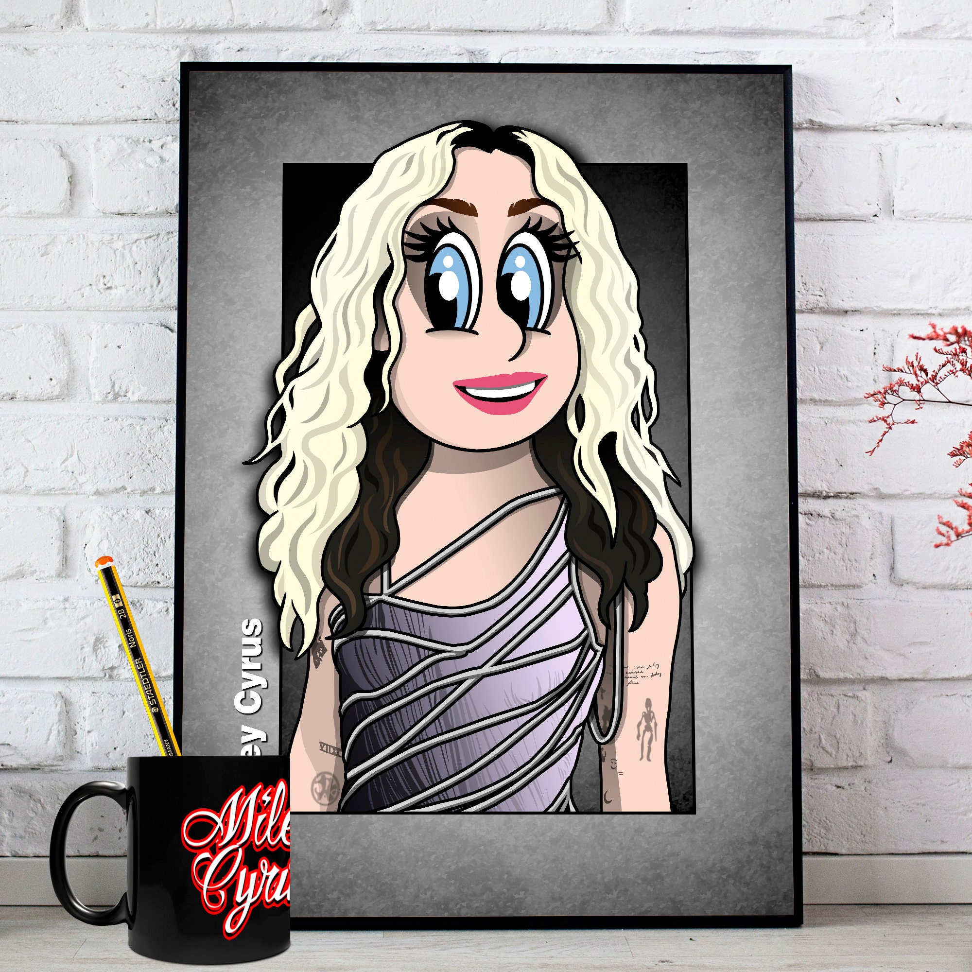 MILEY CYRUS, Cartoon, Digital Art, Instant Download, Female Singer ...