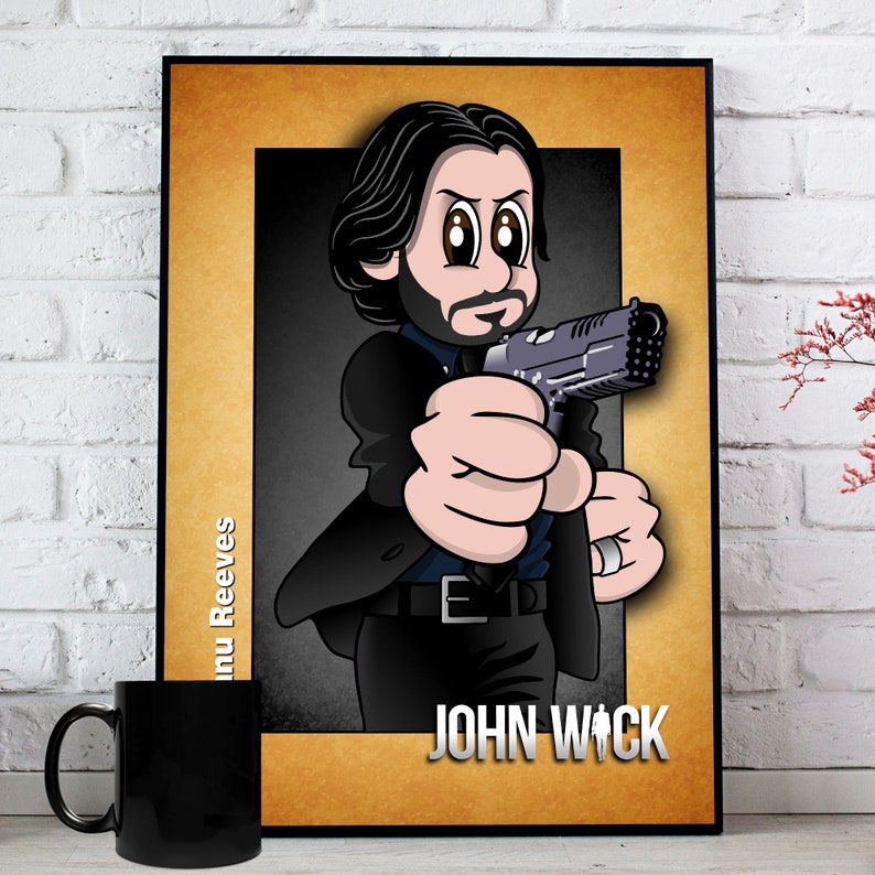 JOHN WICK, Keanu Reeves, Action Movies, Cartoon, Personalized ...