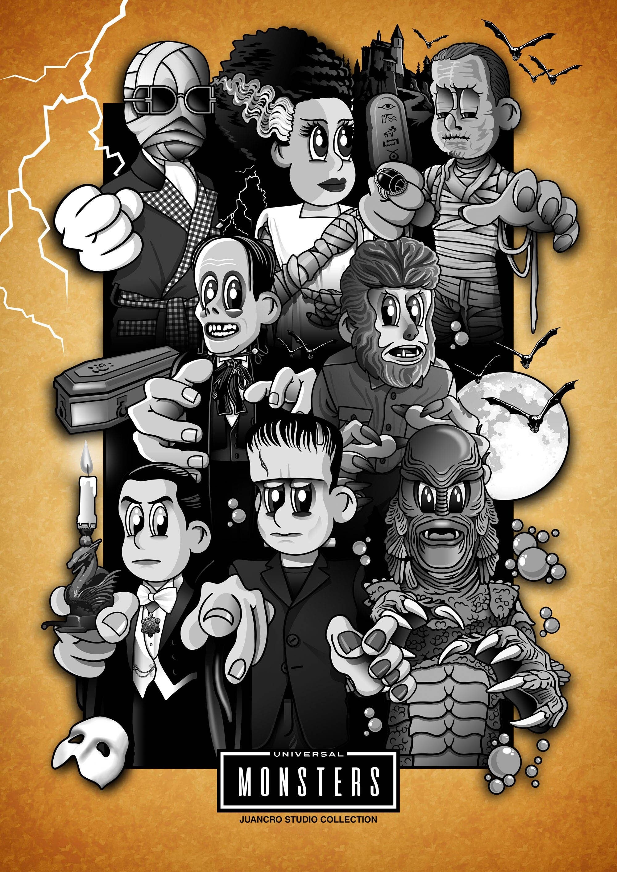 UNIVERSAL MONSTERS, Halloween Gift, Dracula, Frankenstein, Bride of Frankenstein, Gillman, Wolf ...