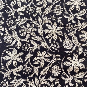 Beautiful Flower Print Hand Block Printed Fabric, Cotton Fabric, Indian ...