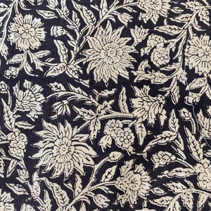 Beautiful Flower Print Hand Block Printed Fabric, Cotton Fabric, Indian ...