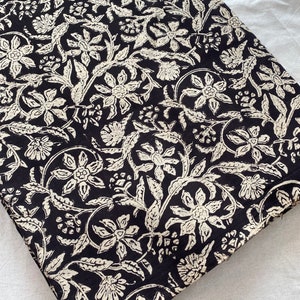 Beautiful Flower Print Hand Block Printed Fabric, Cotton Fabric, Indian ...