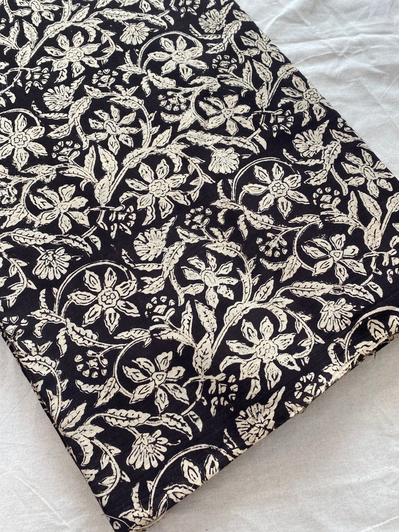 Beautiful Flower Print Hand Block Printed Fabric, Cotton Fabric, Indian ...