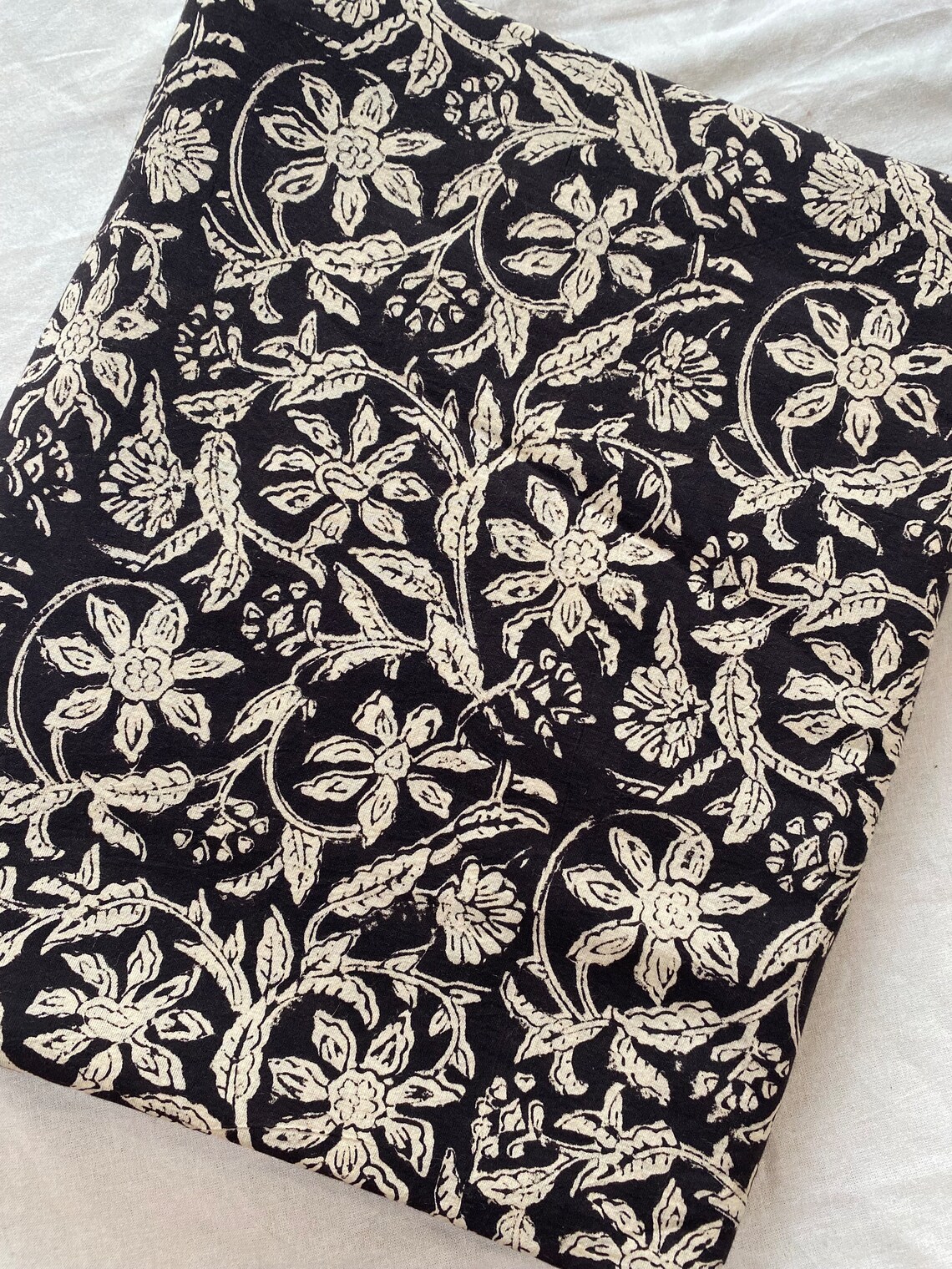 Beautiful Flower Print Hand Block Printed Fabric, Cotton Fabric, Indian ...