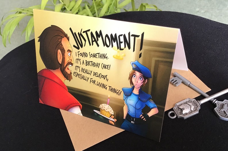 Resident Evil Birthday Card - Jill & Barry: JUSTAMOMENT! - Blank A6 ...