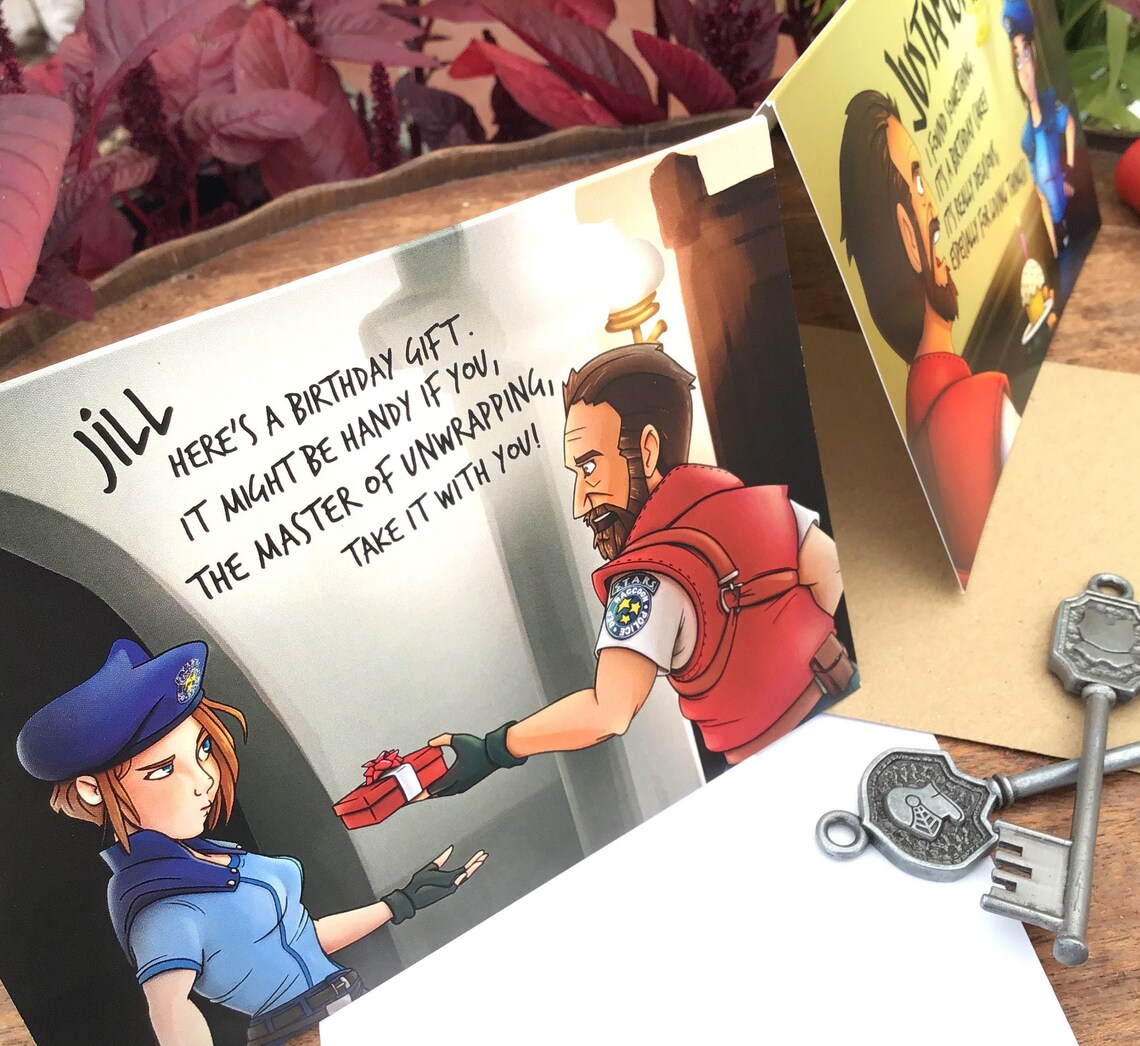 Resident Evil Birthday Card TWO PACK Jill & Barry X 2 Greetings Cards ...