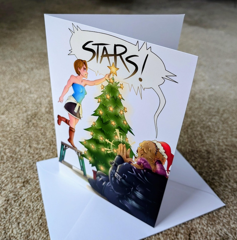 Resident Evil 3 Christmas Card - Jill & Nemesis: STARS! - Blank 5X7 ...