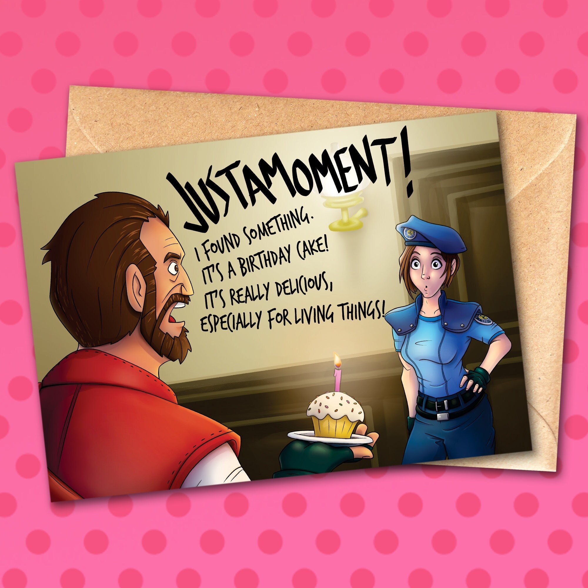 Resident Evil Birthday Card Jill & Barry: JUSTAMOMENT Blank A6 ...