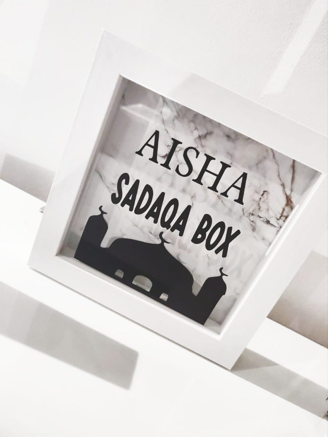 Customized / Personalised Sadaqah Box, Customized Shadow Box ...