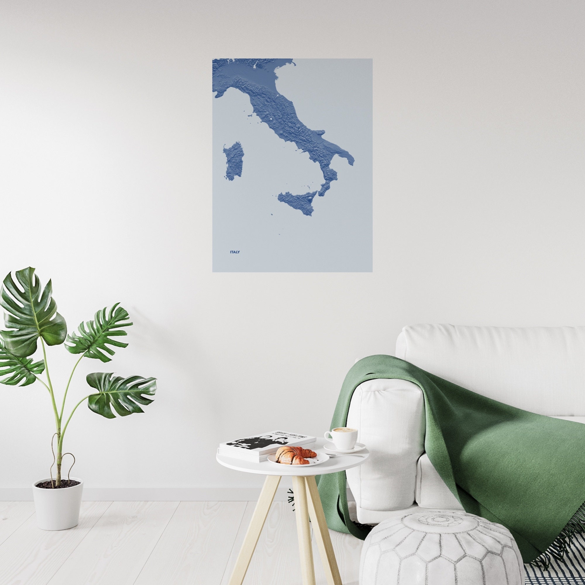 Italy by Nature, Printable Map Poster, Blue. - Etsy
