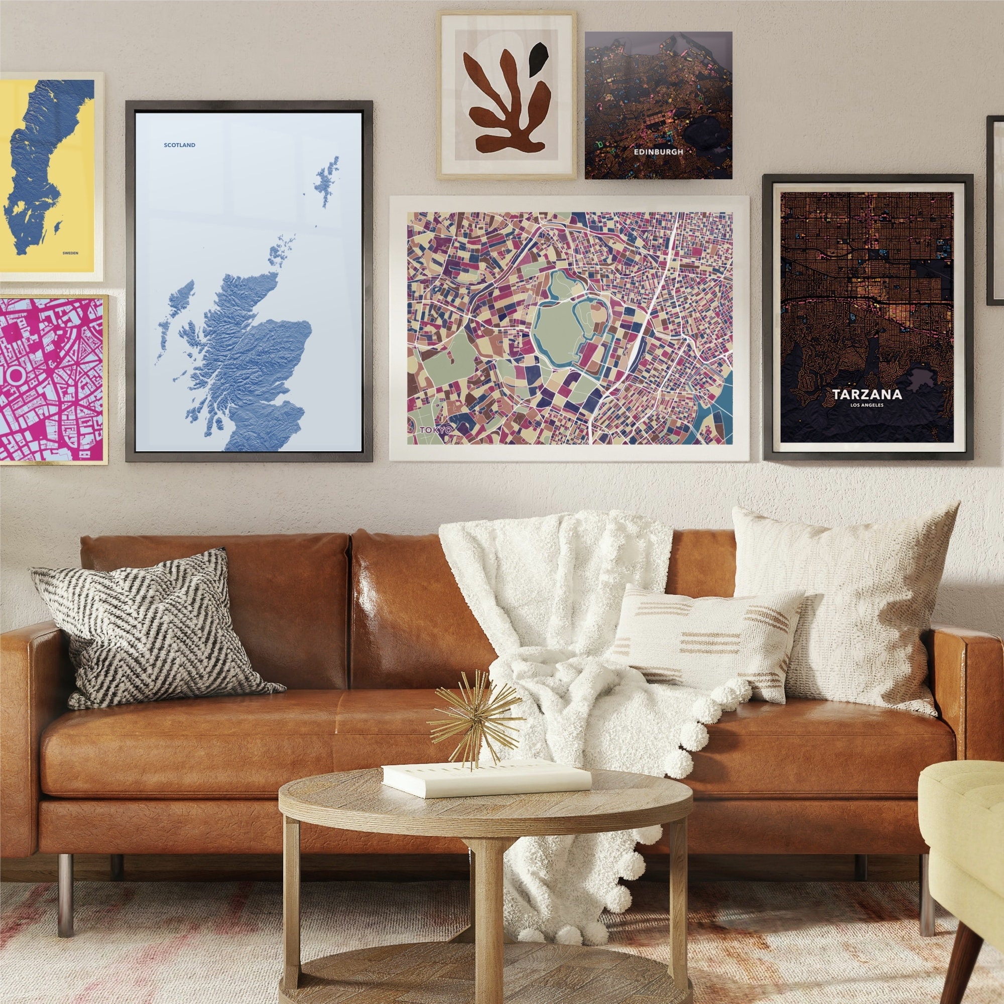 Scotland by Nature Printable Map Poster Blue. - Etsy