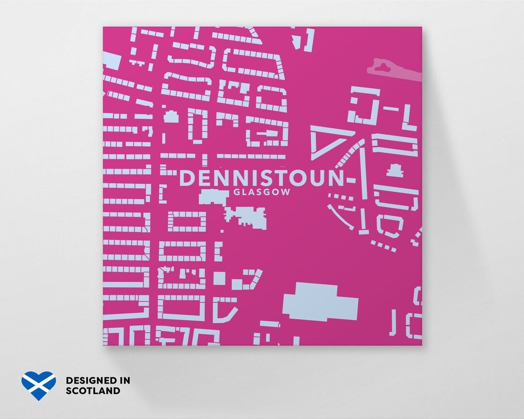 Dennistoun, East End, Glasgow. Printable City Neighbourhood Map. . - Etsy