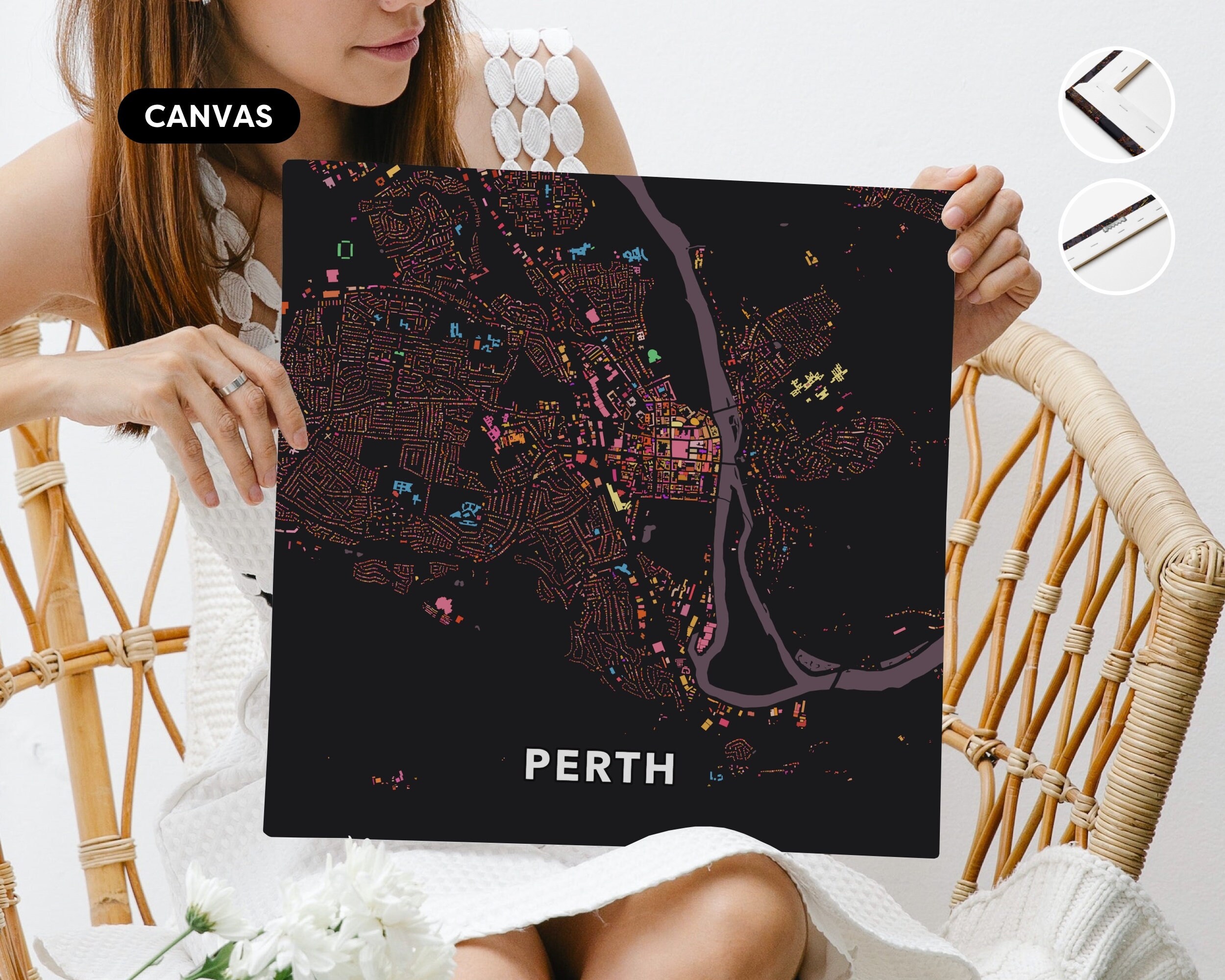 Perth, Scotland City Map. an Unusual, Colourful and Creative Art Print ...