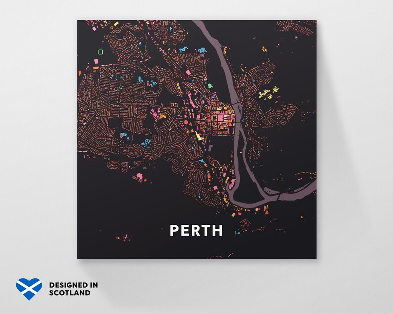 Perth, Scotland City Map. an Unusual, Colourful and Creative Art Print ...