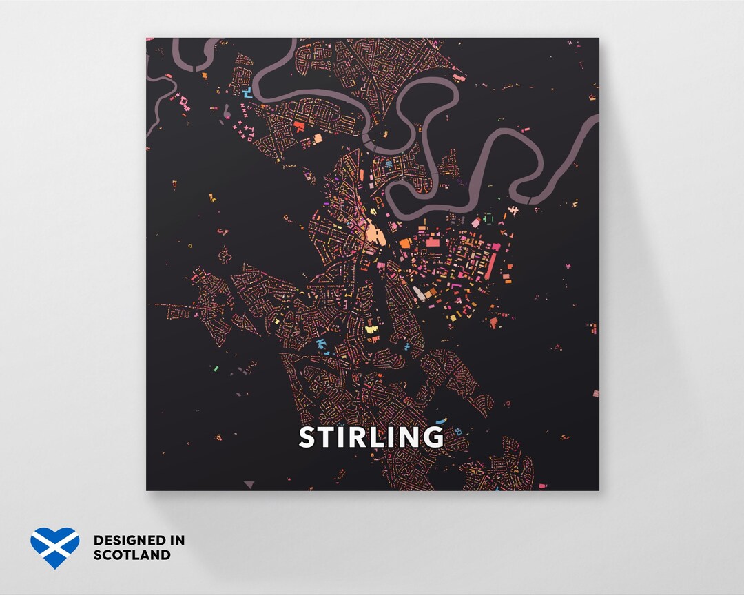 Stirling, Scotland City Map. an Unusual, Colourful and Creative Art ...