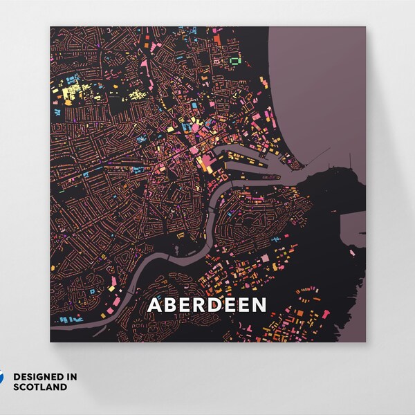 Aberdeen Map Art - Etsy UK