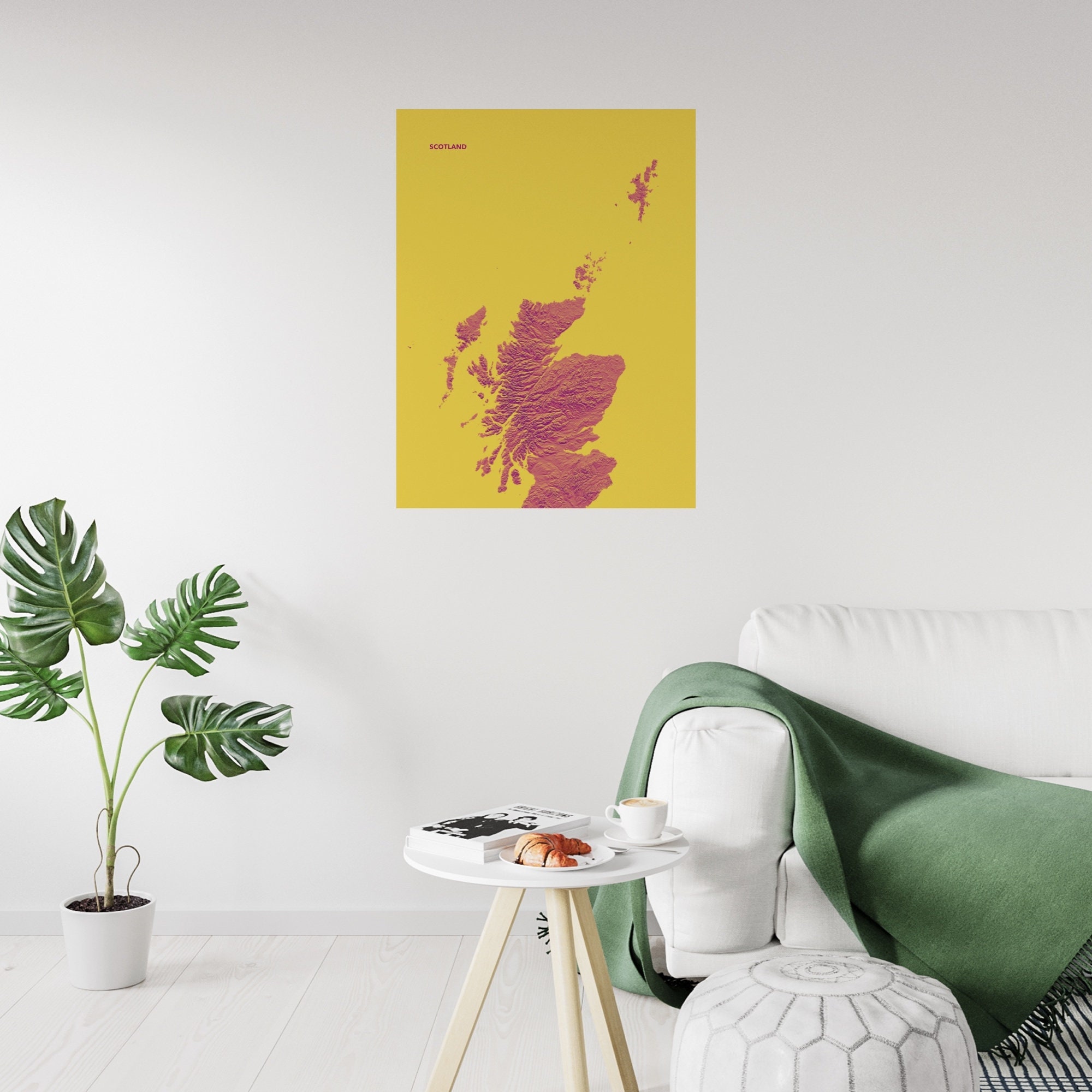 Scotland by Nature, Printable Map Poster, Yellow. - Etsy