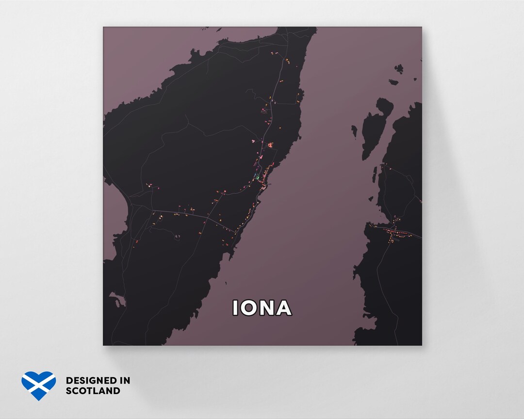 Iona, Scotland. an Unusual, Colourful and Creative Art Print by Globe Plotters. - Etsy