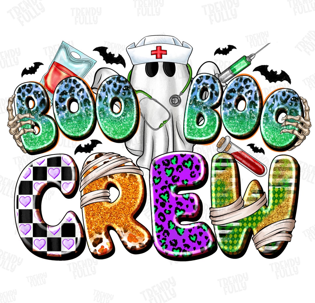 Boo Boo Crew PNG File, Sublimation Designs Download, Digital, Ghost ...