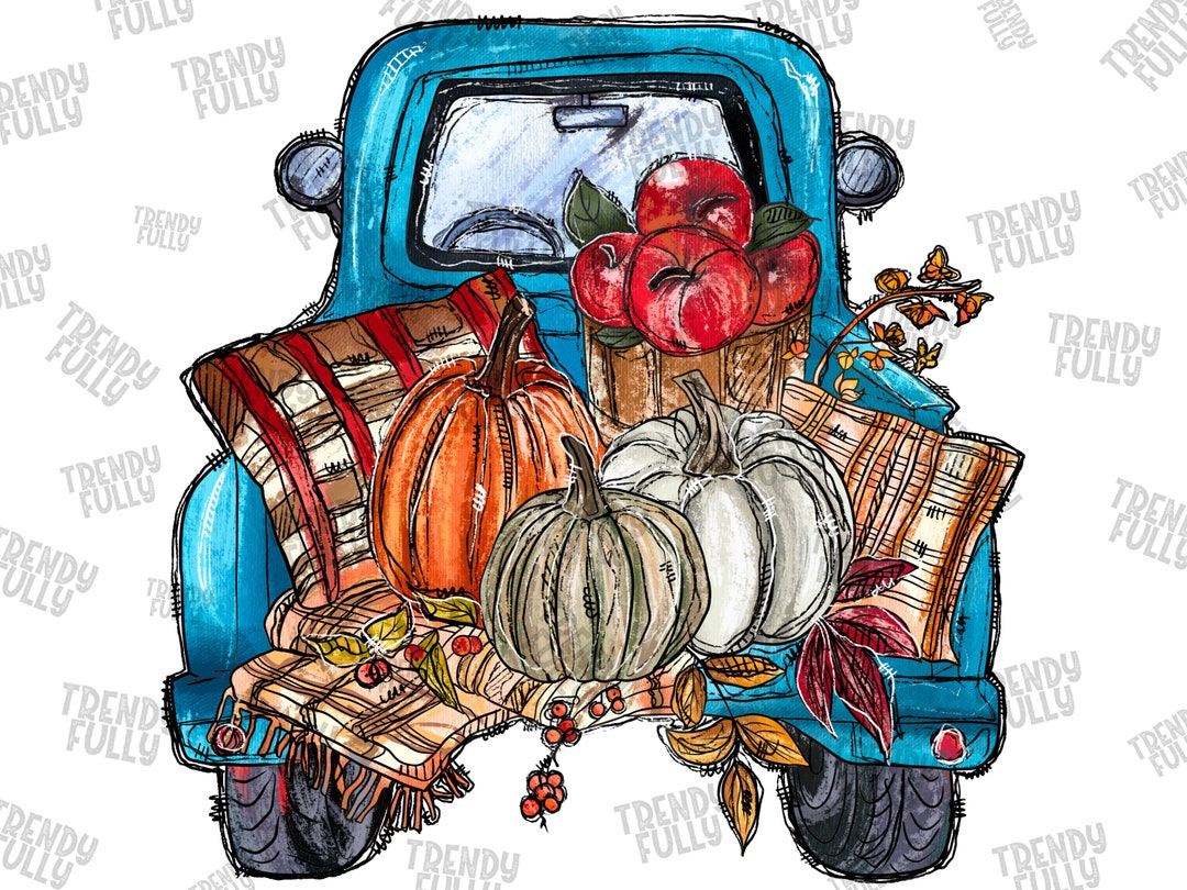 Fall Truck Png, Pumpkin Png, Truck Png, Gnome Png, Fall PNG, Thankful ...