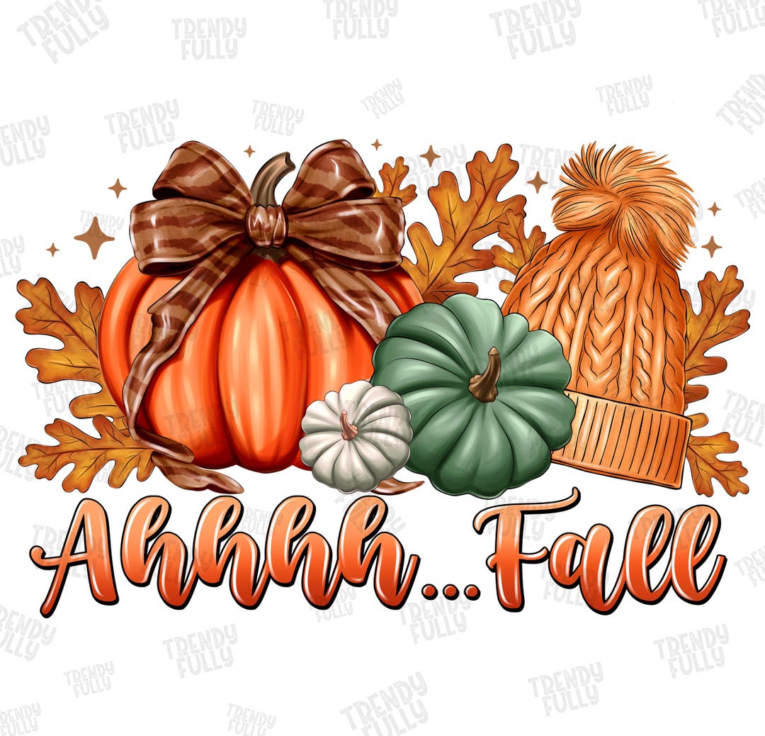 Ahh Fall Png, Retro Fall Pumpkin Bow Png, Fall Coquette Bow PNG, Fall ...