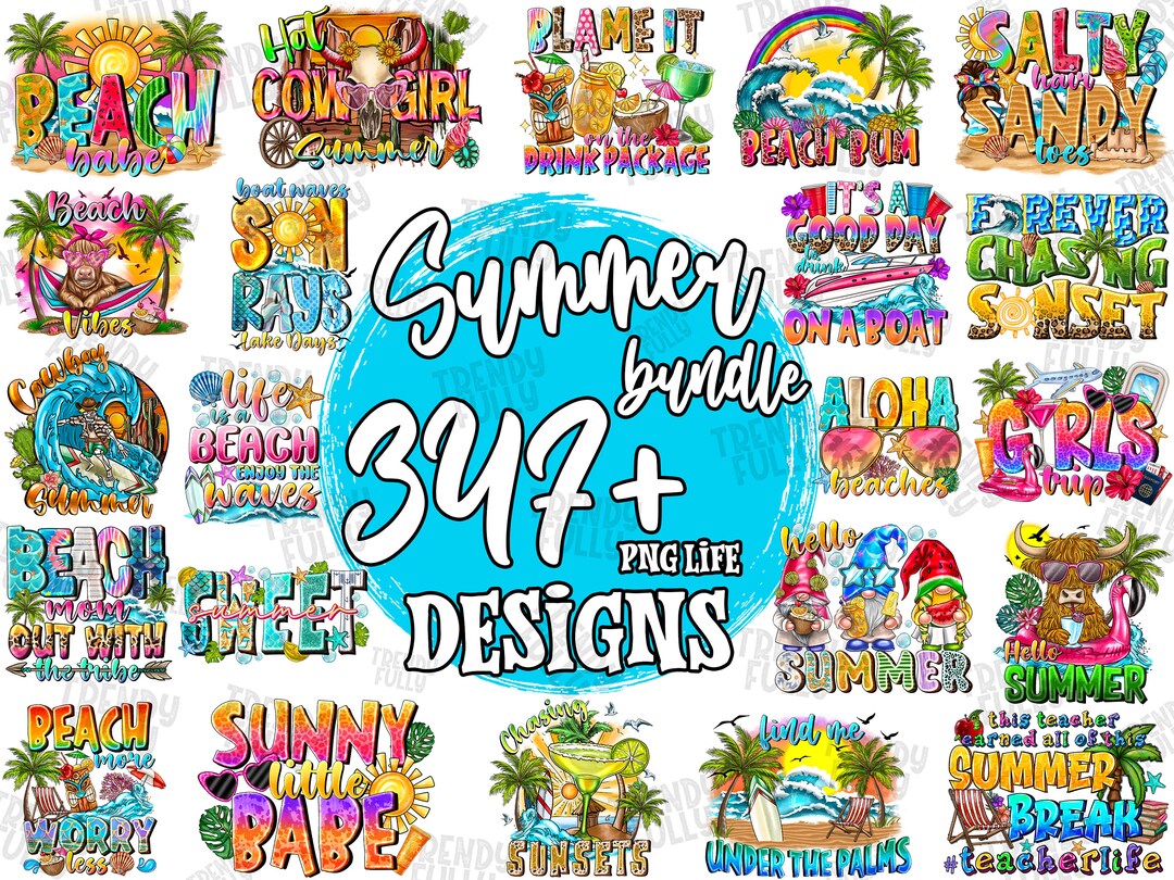 Summer Bundle Png, Hello Summer, Summer Life Png, Beach Life Bundle ...