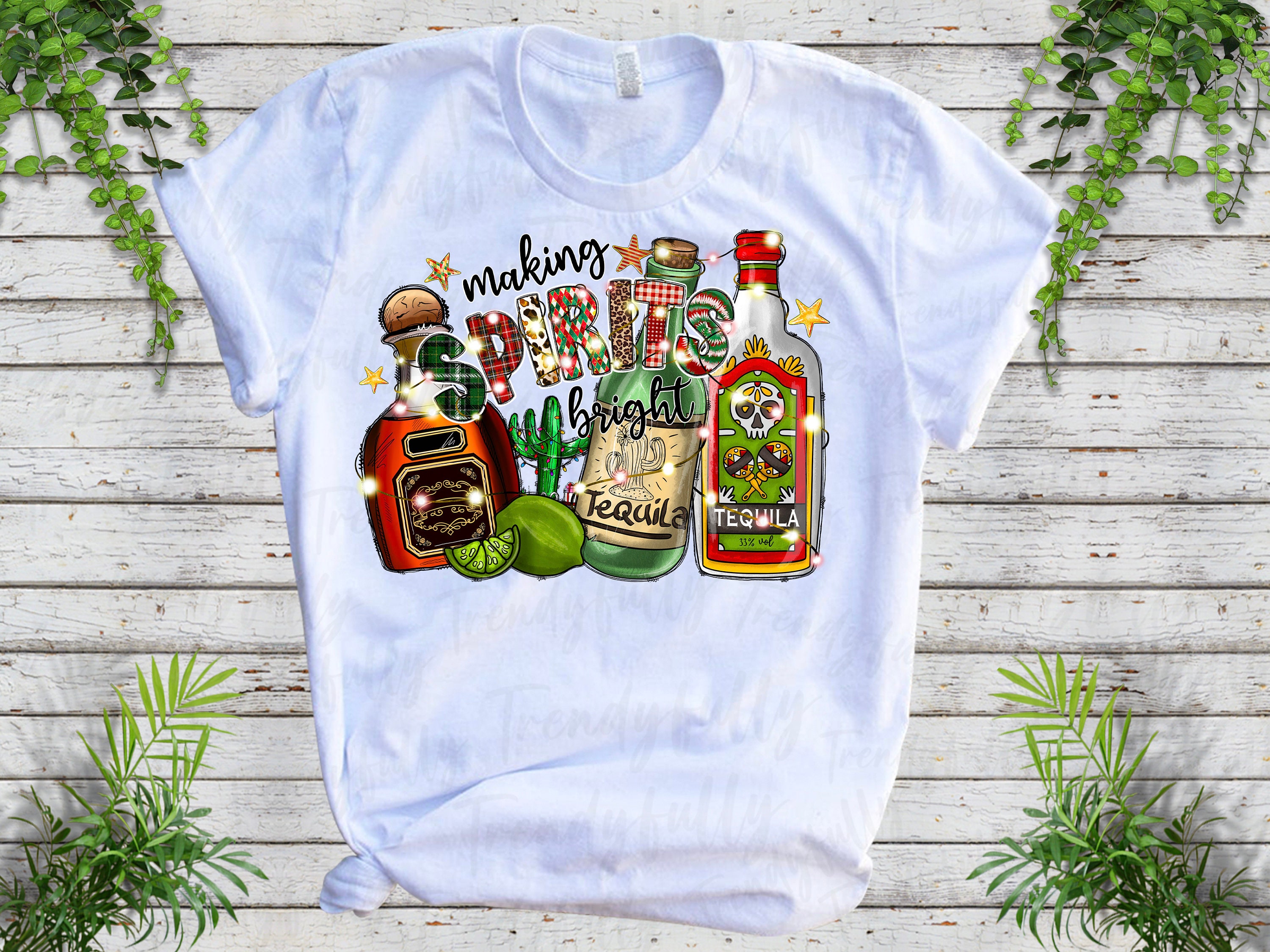 Making Spirits Bright Png, Holiday Png, Christmas Drinks, Tequila ...