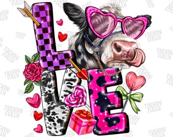 One Boujee Heifer PNG, Highland Cow Valentine Png, Valentine Day ...