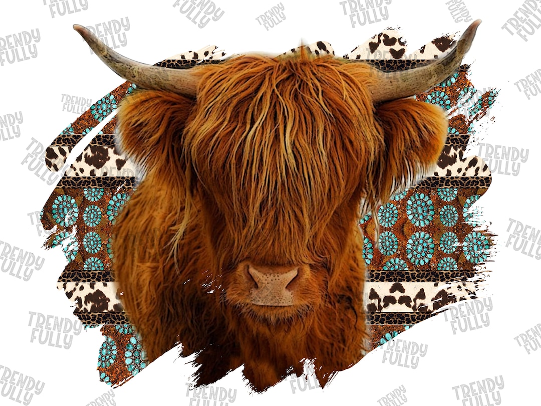 Highland Cow Png, Sublimation Design Download, Cow Png, Western ...