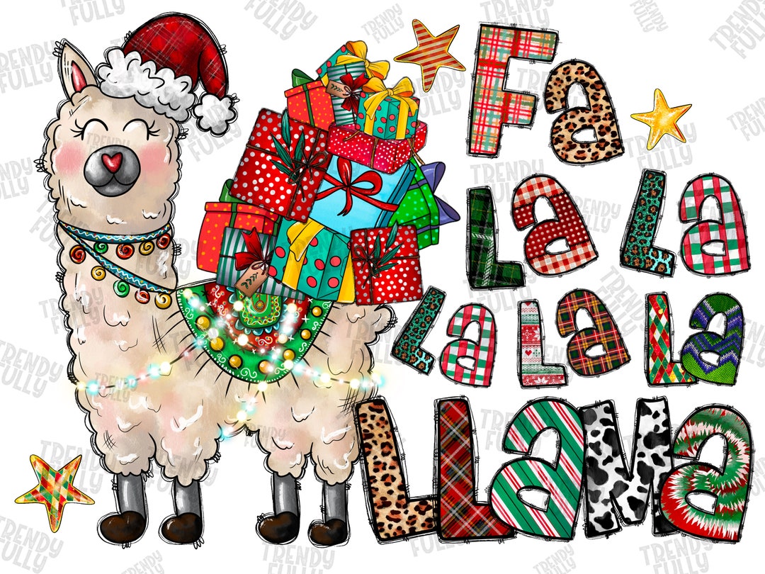 Fa La La La La La Llama PNG, Family Cute Christmas Holiday Png,santa ...