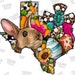 Easter Texas Png, Happy Easter PNG, Texas Map, Cross Png, Rabbit PNG ...