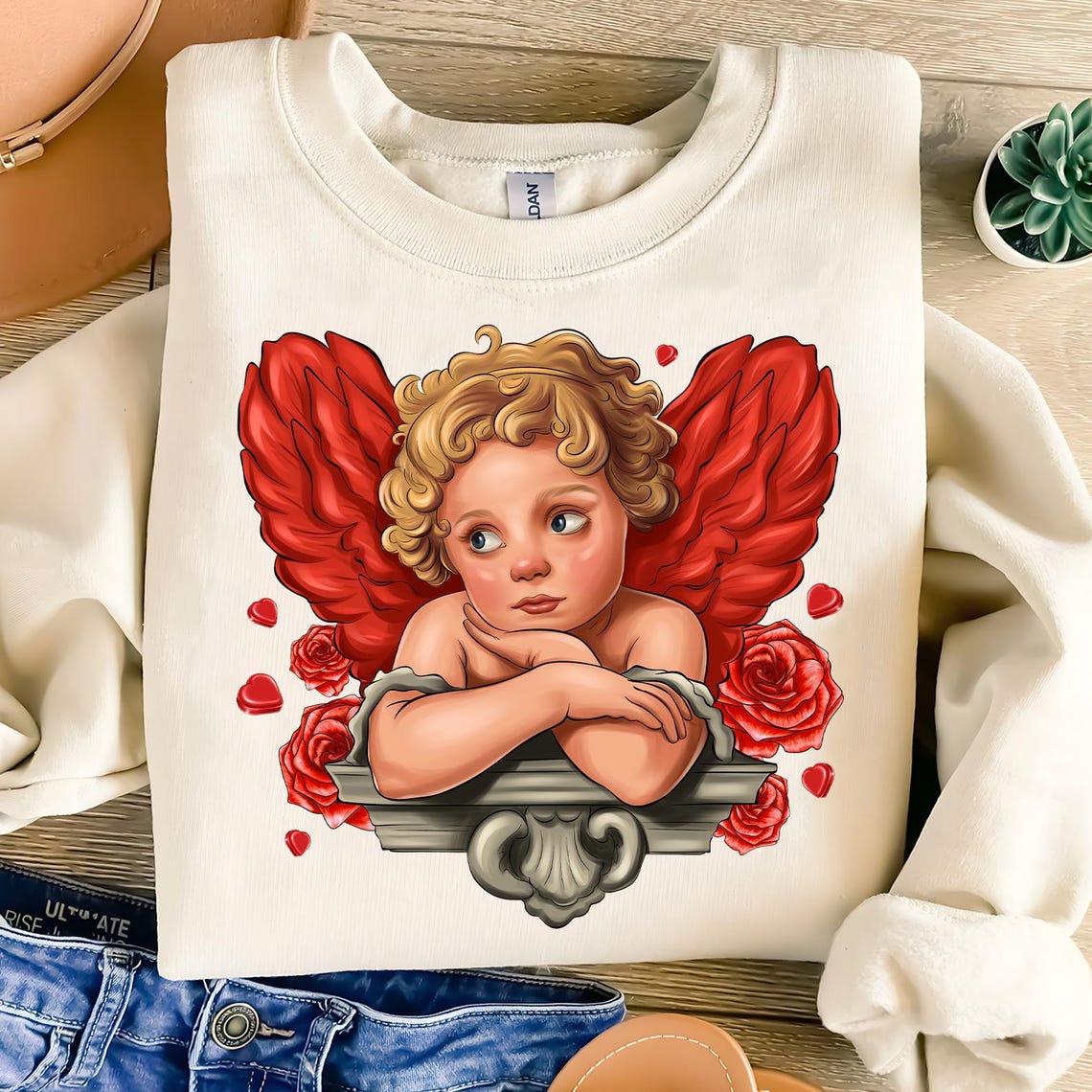 Cupid Valentines Day Blowing Bubble PNG, Vintage Valentines Day Png ...