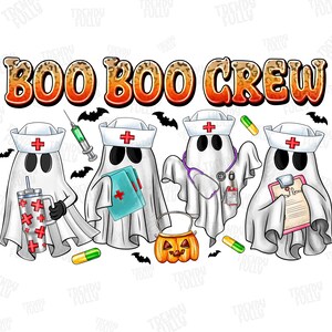 Boo Boo Crew PNG File, Sublimation Designs Download, Digital, Ghost ...