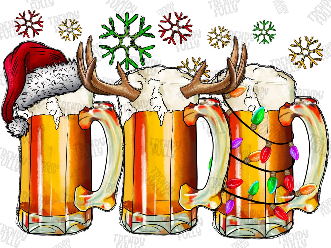 Christmas Beers Png Sublimation Design, Merry Christmas Clipart, Happy ...