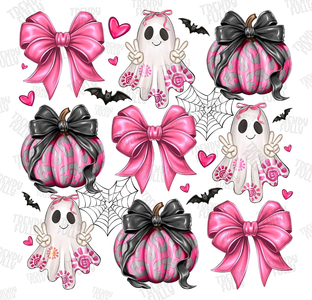 Coquette Halloween Png, Halloween Pumpkin Png, Cute Ghost Png, Spooky ...