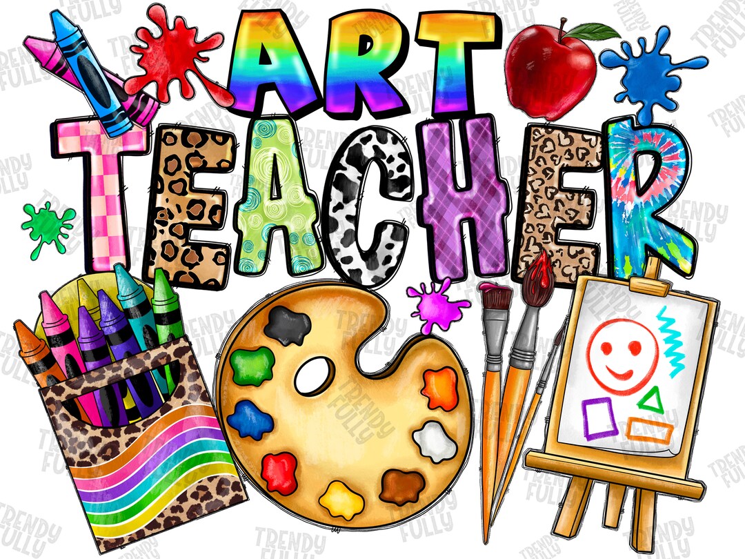 Art Teacher Sublimation PNG Design, Palette, Back to School, School Art ...