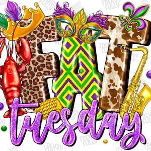 Fat Tuesday Png Sublimation Design Download, Happy Mardi Gras Png ...