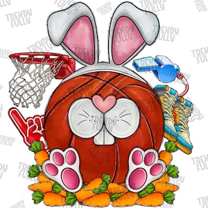 Basketball Easter Bunny Png Sublimation Design, Easter Bunny Png ...