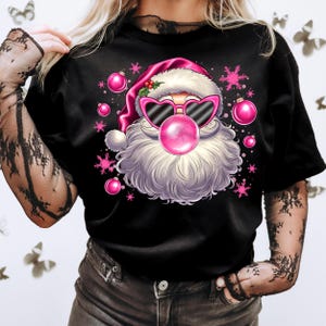 Pink Santa Claus PNG, Christmas Glitter Bling PNG, Christmas ...