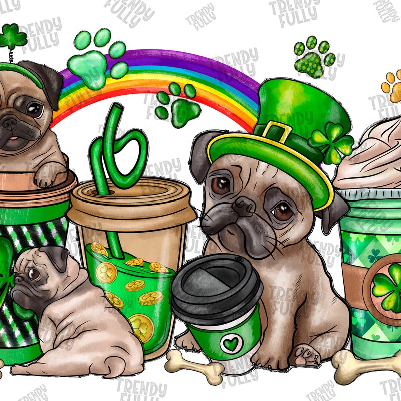St Patricks Day Pug - Etsy