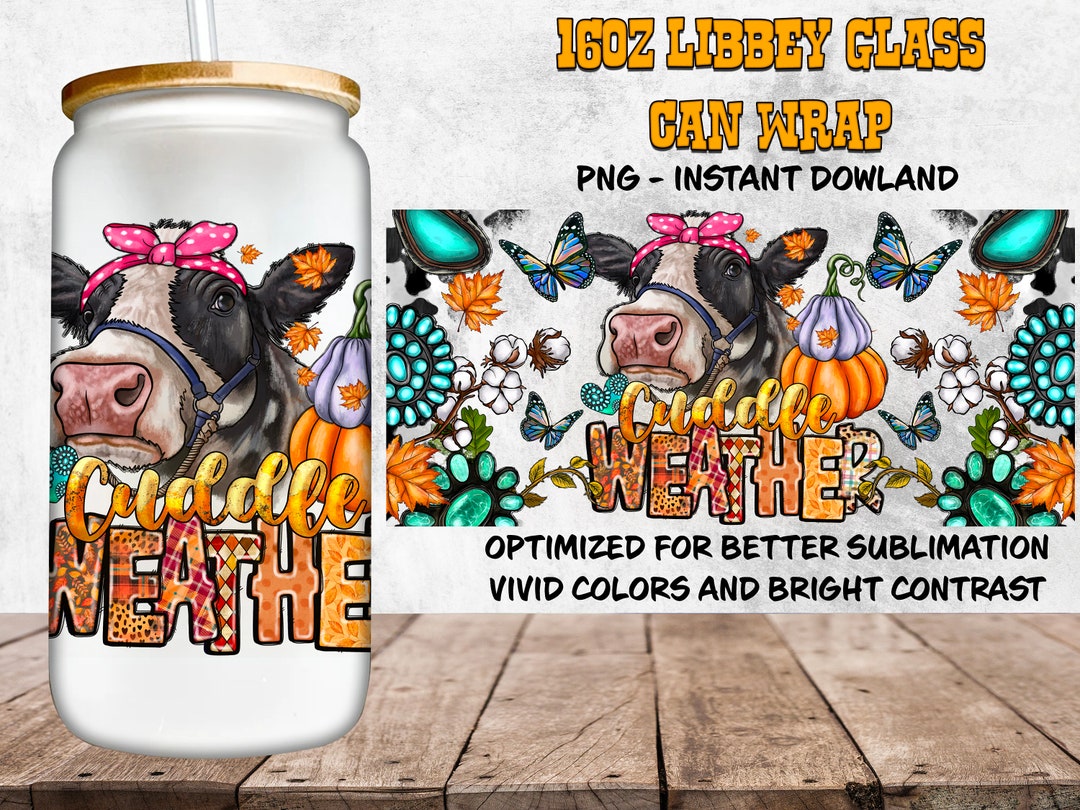 Cuddle Weather Cow 16oz Png Highland Cow 16oz Png, 16oz Libbey Cup Png ...