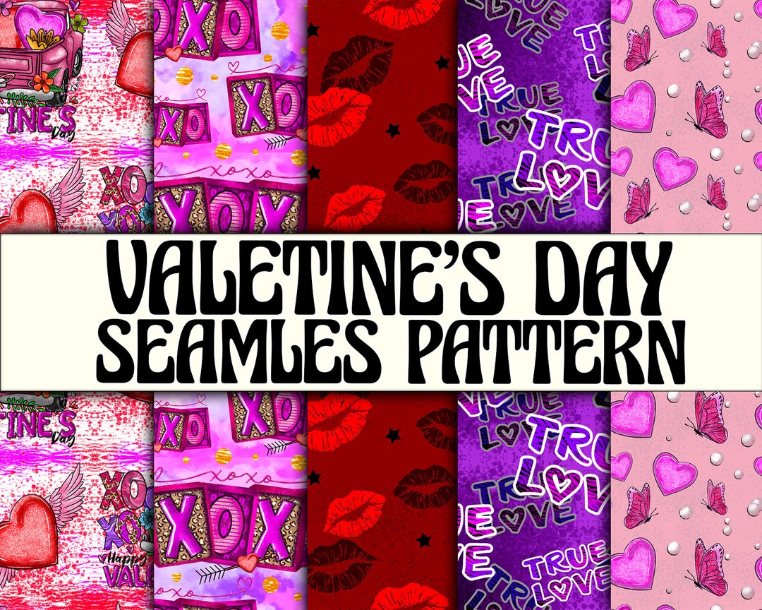 Western Valentines Day seamless pattern, Valentine Seamless Repeat ...