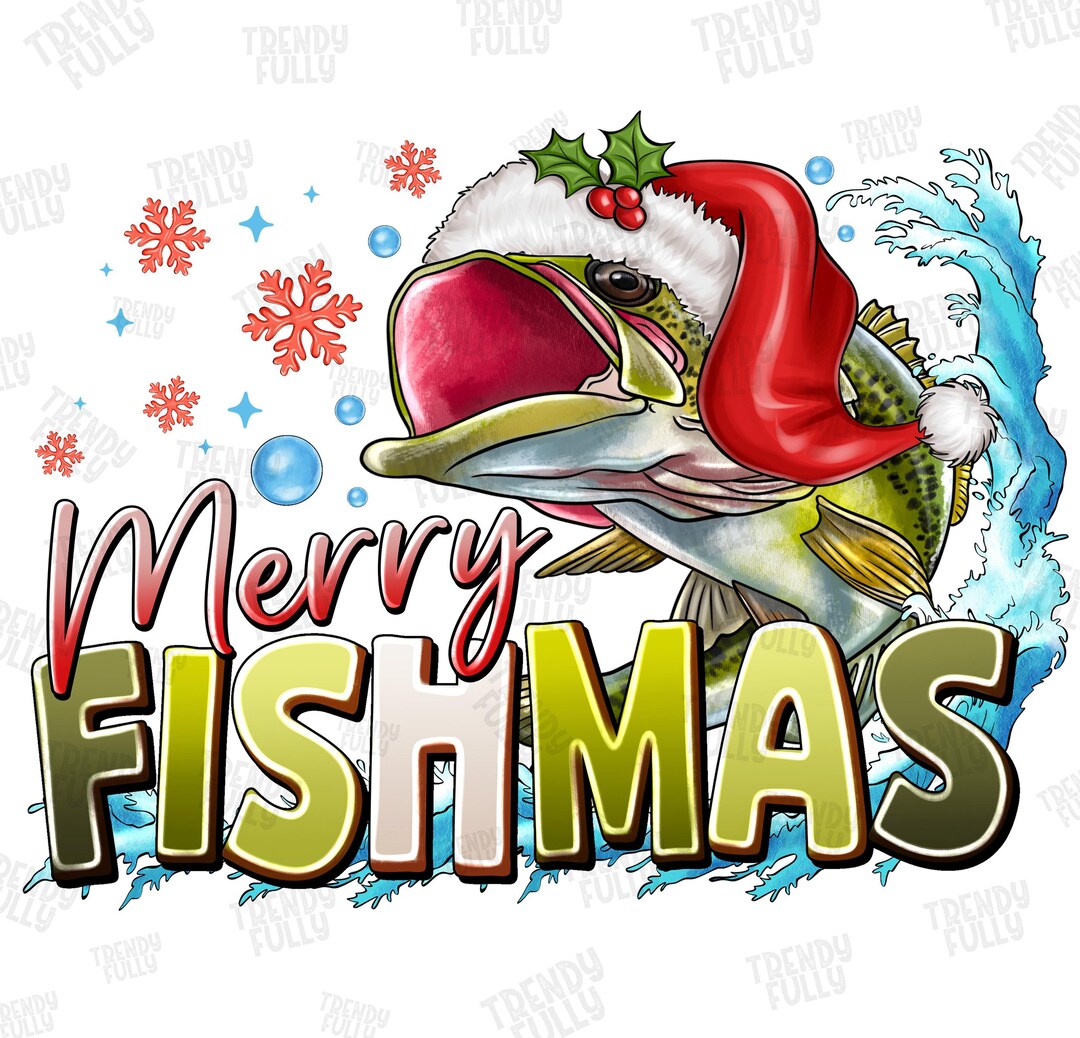 Merry Fishmas Png, Christmas Png, Christmas Fishing Png, Christmas ...