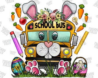 Easter Day School Bus Png, Sublimation Design, Back to School Png ...