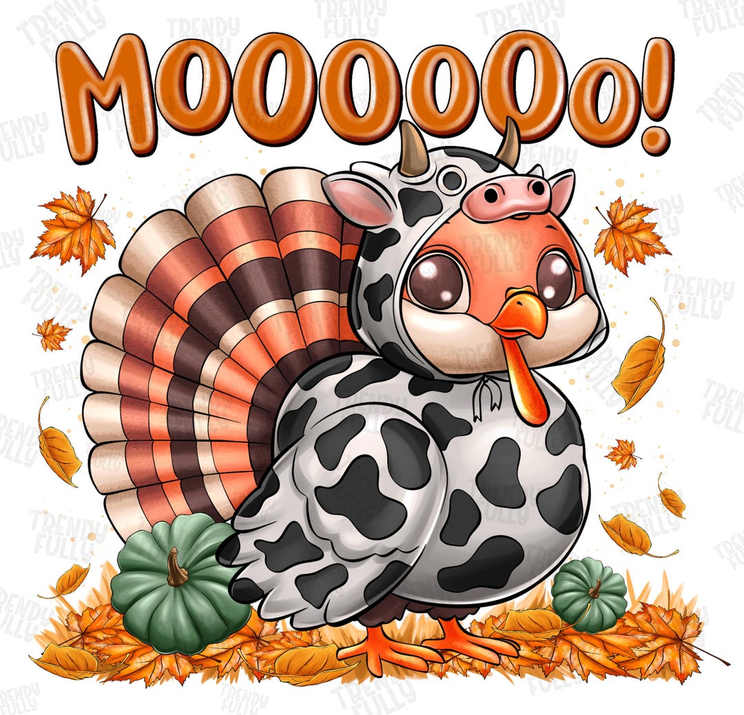 PNG ONLY- Turkey Moo Bowl Thanksgiving Png, Fall Png, Thanksgiving ...
